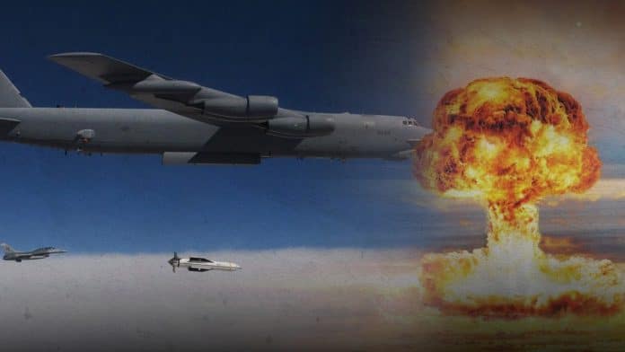 The United States and NATO tests launching nuclear bombs in Europe
