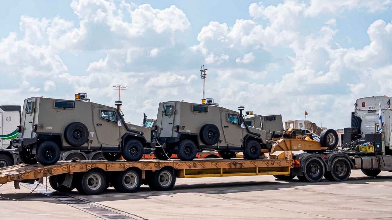 US delivers armored vehicles to Israel US delivers armored vehicles to Israel